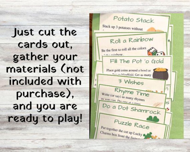 St. Patrick's Day Minute to Win It Cards / St. Patrick's Day Games ...