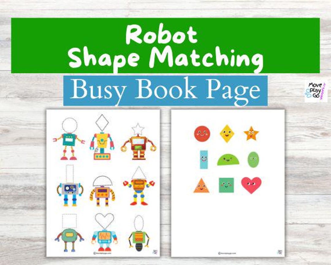 Robot Shape Sorting / Robot Activity / Shape Sort / Quiet Book ...