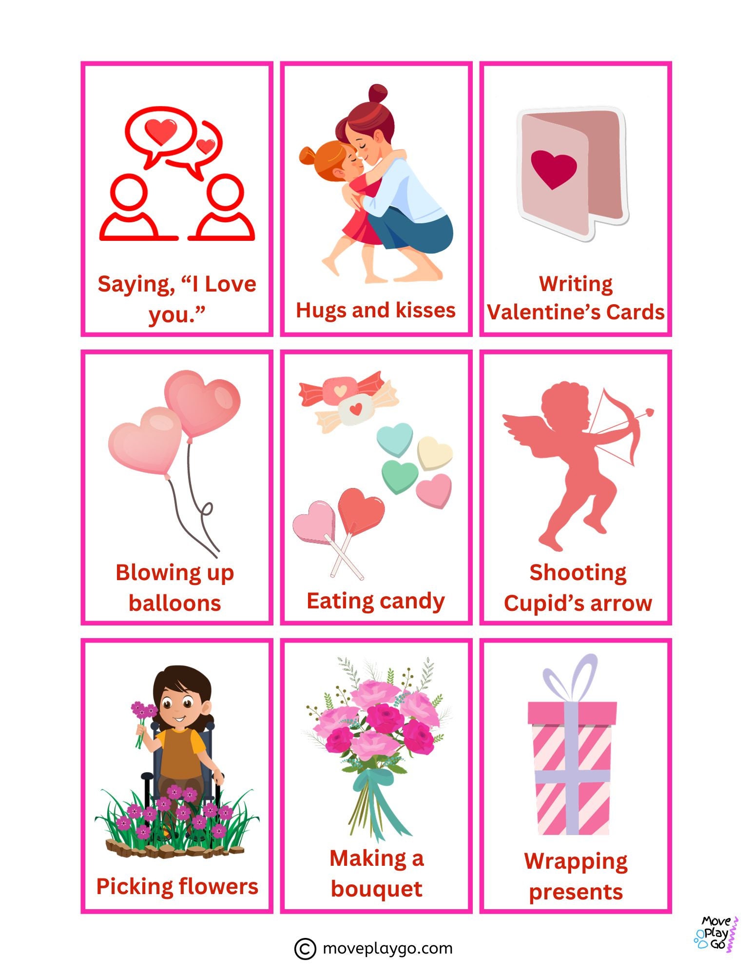 Printable Valentine's Day Charades for Kids - Etsy