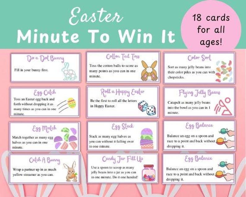 Easter Minute to Win It / Easter Classroom Games / Easter Family Games ...
