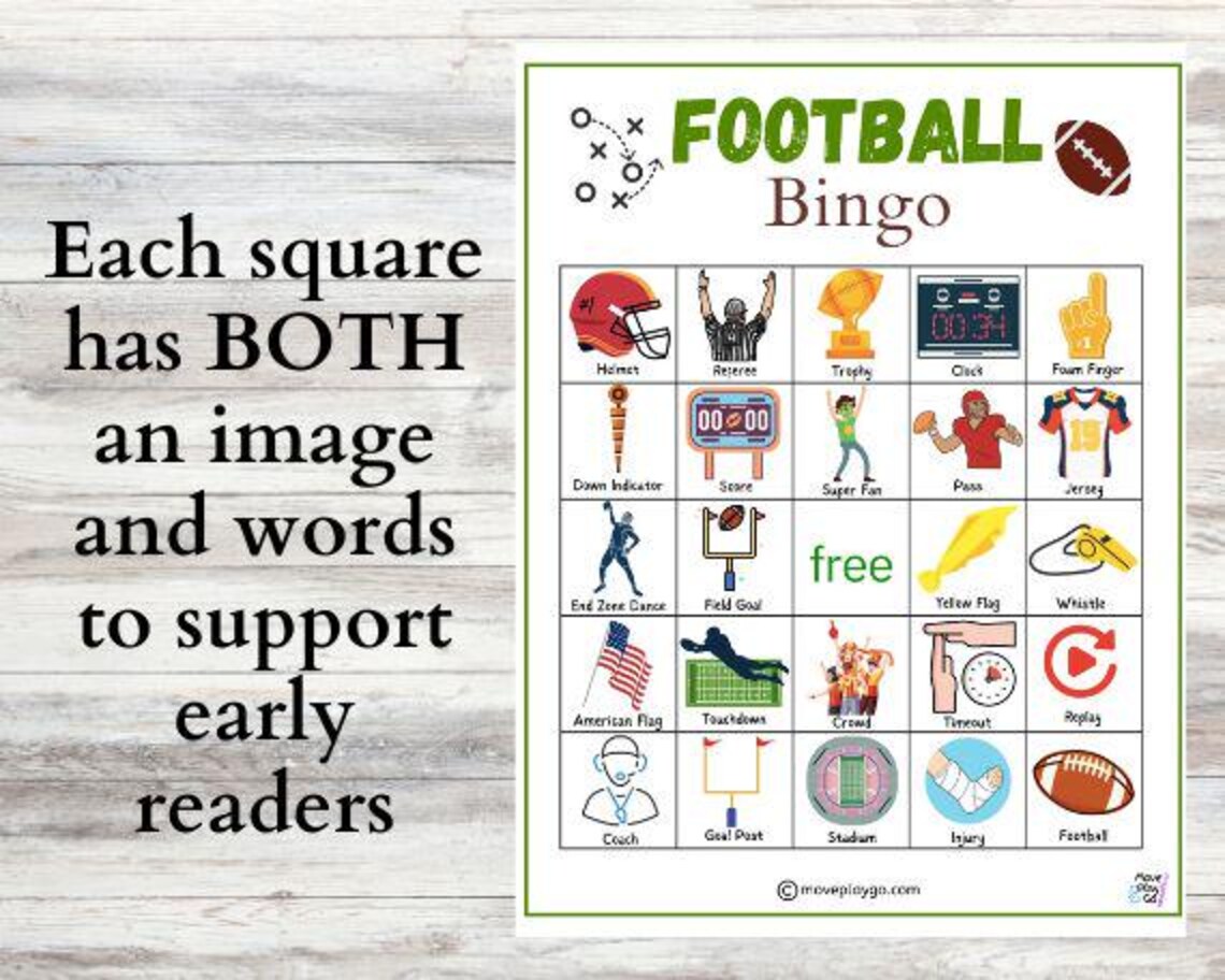 Football Bingo / Football Bingo Board / Football Bingo for Kids / Super ...
