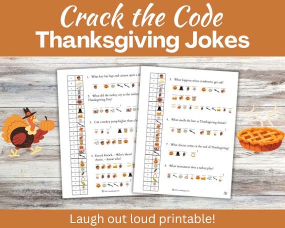 Crack the Code Thanksgiving Jokes Printable - Etsy