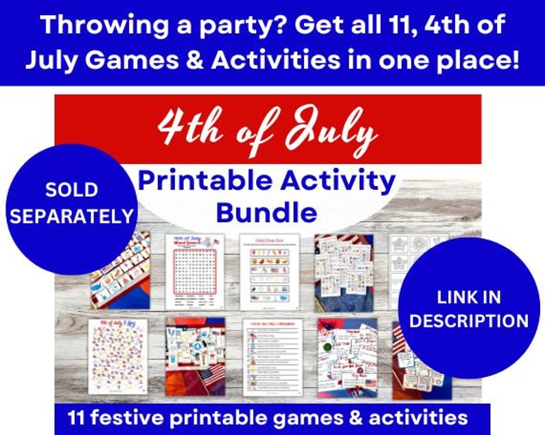 Fun 4th of July Pictionary Game for Kids, Independence Day Activity ...