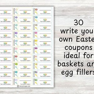 Easter Coupons / Easter Egg Coupon / Easter Egg Tokens / Family Games ...