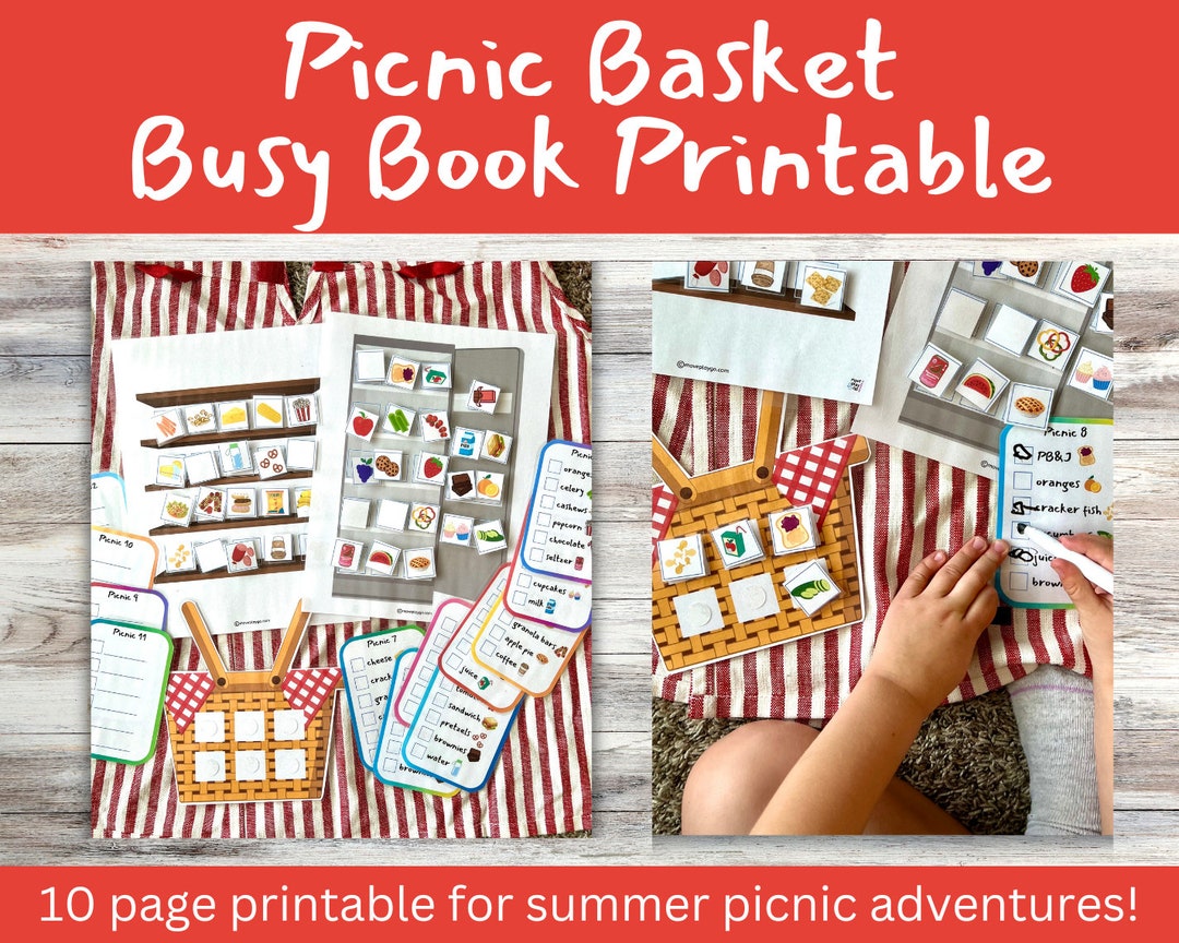 Picnic Basket Busy Book Printable, Busy Binder, Quiet Book, Toddler ...