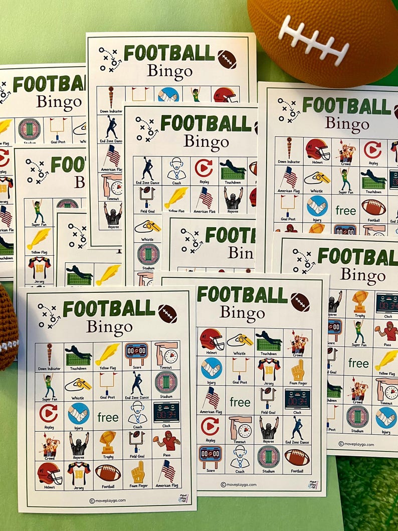 Football Bingo / Football Bingo Board / Football Bingo for Kids / Super ...