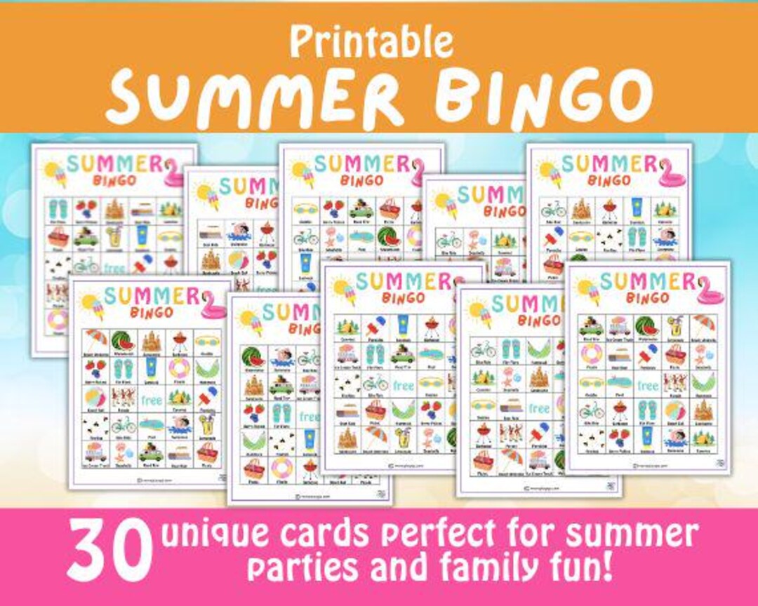 Summer Bingo / Summer Activity / Printable Summer Bingo Game / Summer ...