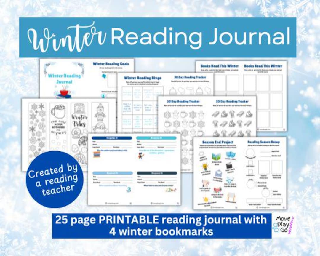 Winter Reading Journal / Reading Tracker / Reading Log / Book Review ...