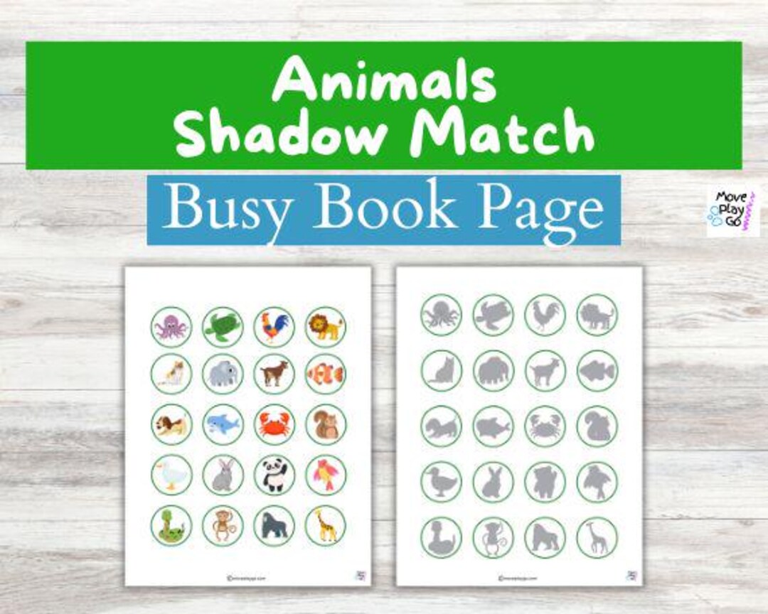 Animal Matching Busy Book / Shape Matching / Quiet Book / Busy Binder ...