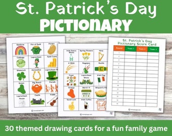 St. Patrick's Day Charades Game, Patrick's Day Pictionary, Draw It ...