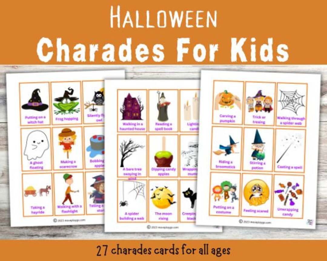 Halloween Charades, Halloween Party Games, Family Game Night, Classroom ...