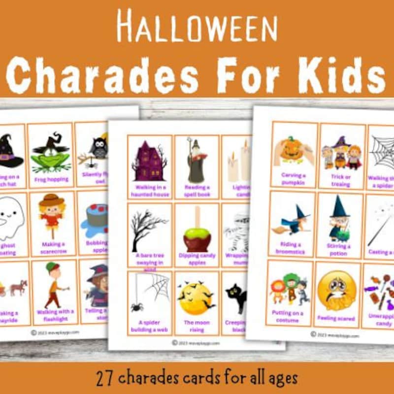 Halloween Charades Games - Etsy