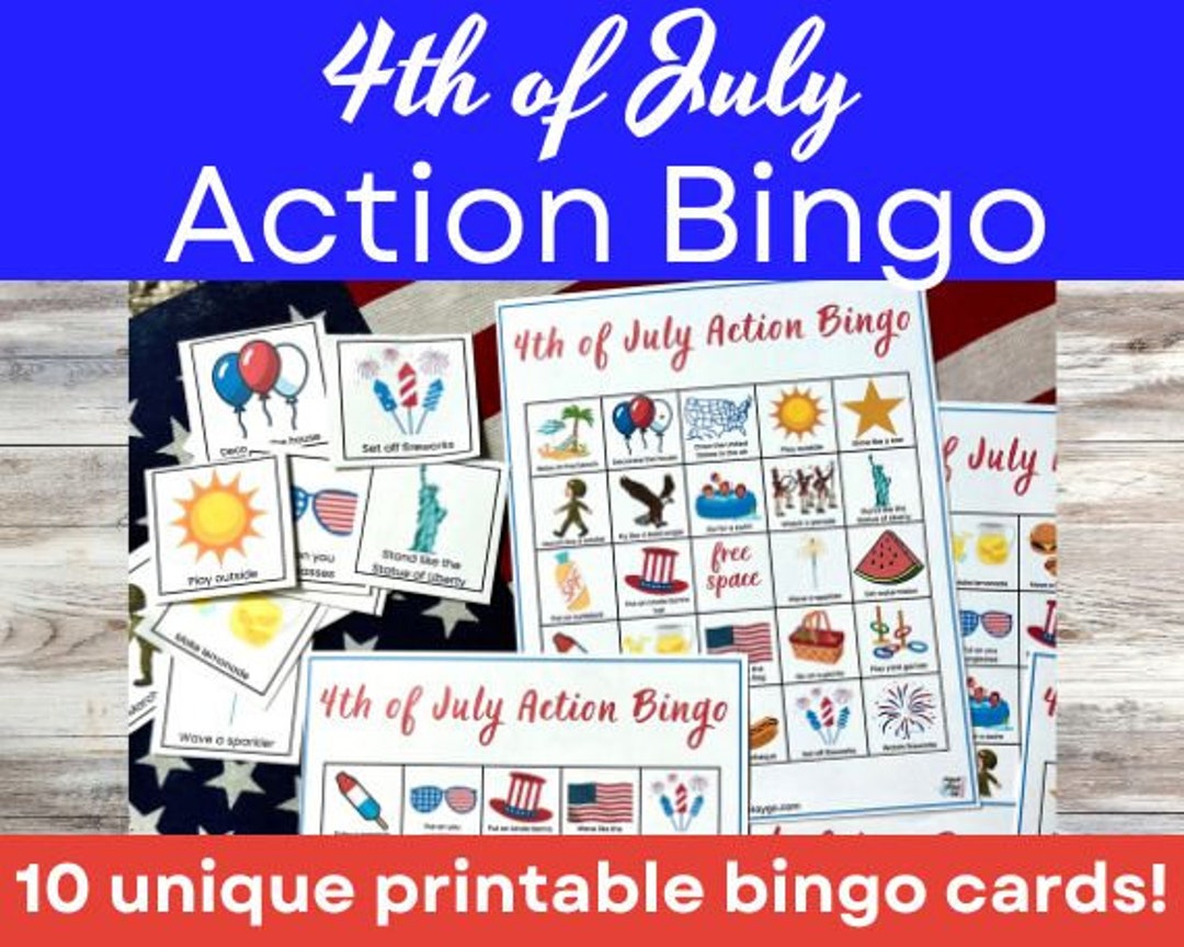 4th of July Printable Bingo Cards - Etsy