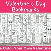 Coloring Bookmarks Valentines Day Activity for Kids Printable Book ...