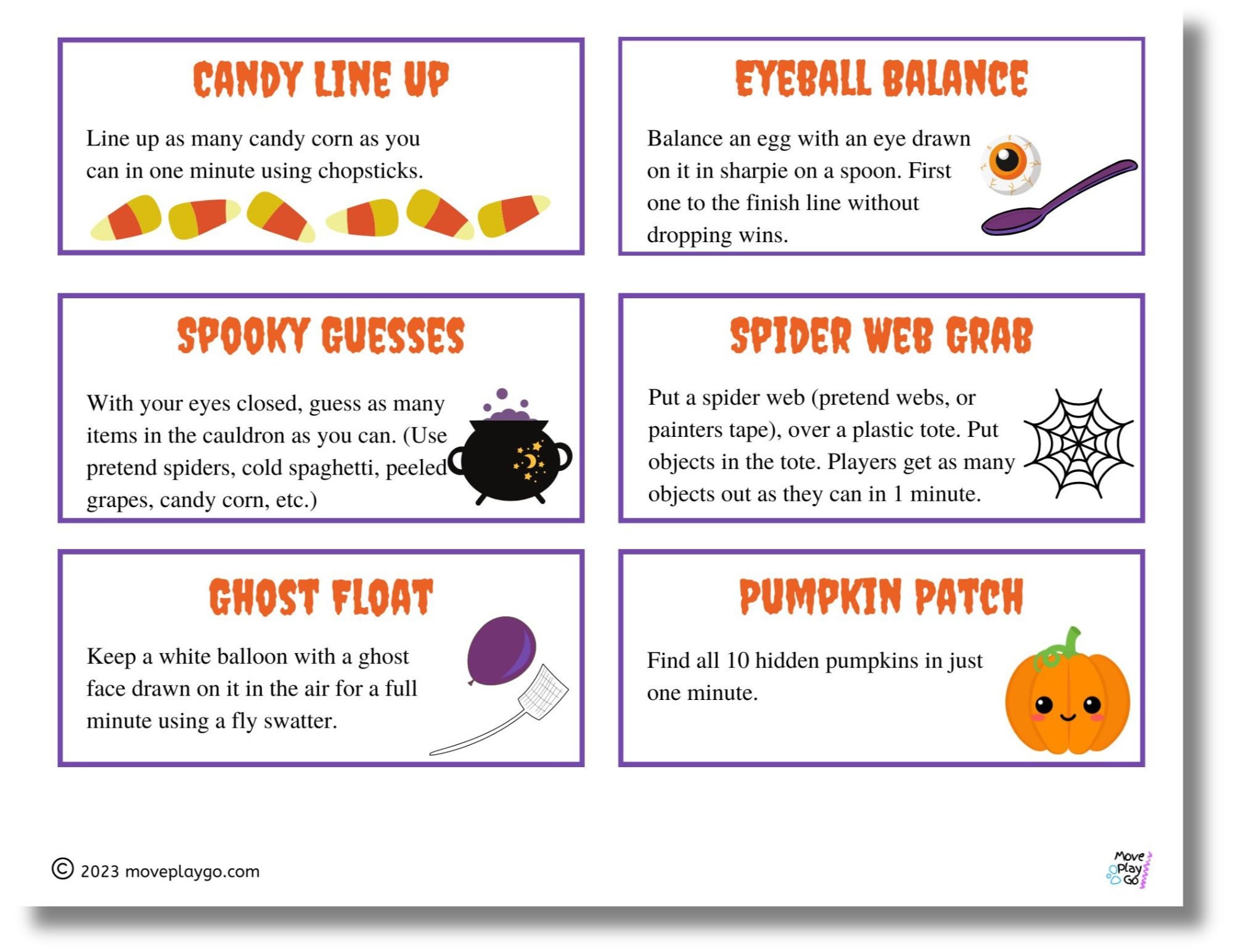 Halloween Minute to Win It, Halloween Games, Halloween Game Printable ...