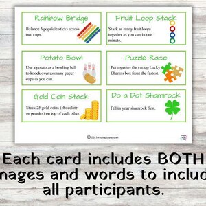 St. Patrick's Day Minute to Win It Cards / St. Patrick's Day Games ...