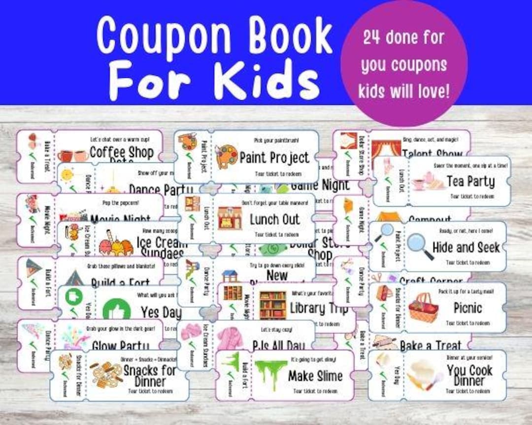 Coupon Book for Kids / Coupon Book Gift / Kids Coupons / Printable ...