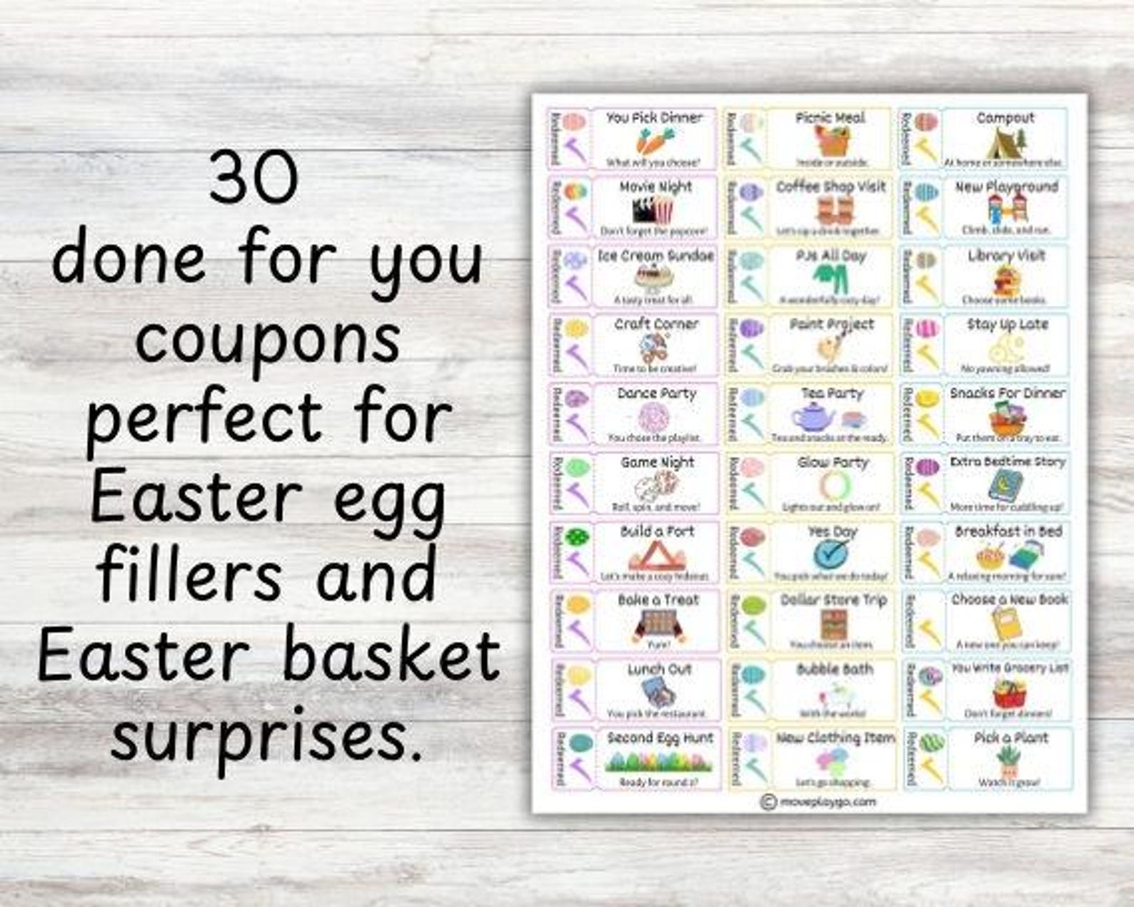 Easter Coupons / Easter Egg Coupon / Easter Egg Tokens / Family Games ...