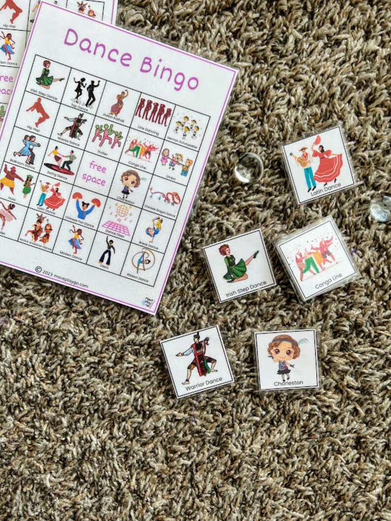 Dance Bingo, Dance Bingo Game, Dancing Bingo, Bingo Game for Dancers ...