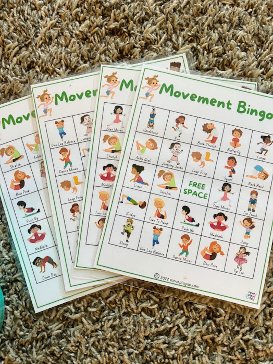 Movement Bingo, Bingo for Kids, Printable Bingo Cards, Bingo Game for ...