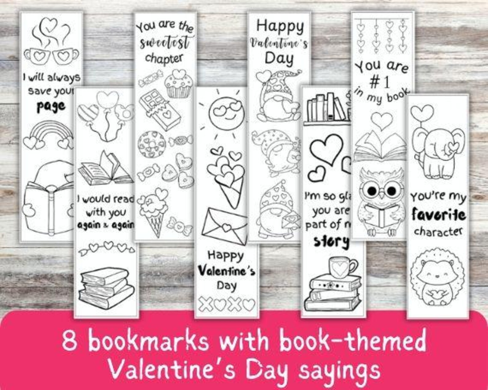 Printable Bookmarks for Classroom Valentines / Class Valentine's ...