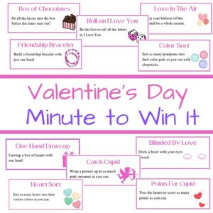 Valentine's Day Minute to Win It Game Cards - Etsy