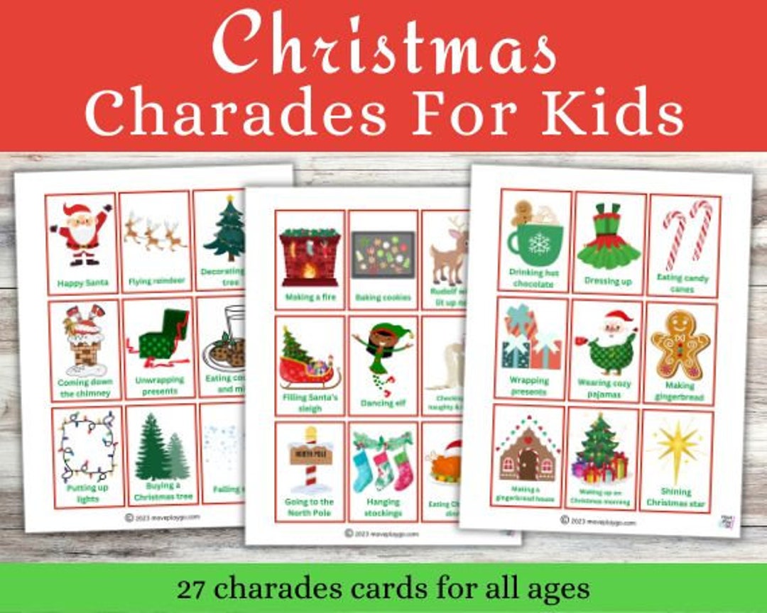 Printable Christmas Charades for Kids, Christmas Games Printable ...