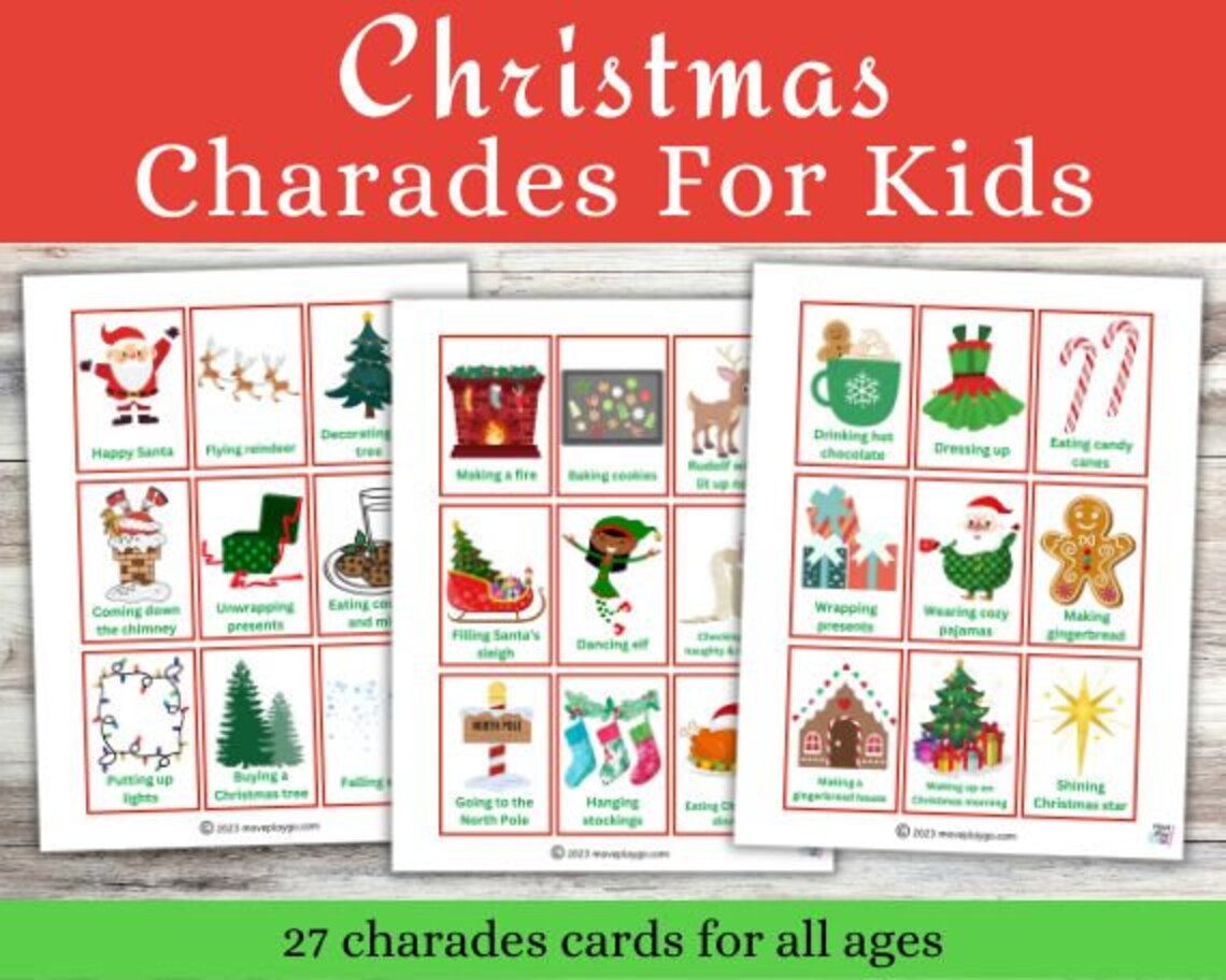 Printable Christmas Charades for Kids, Christmas Games Printable ...