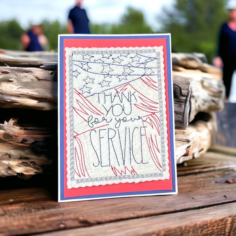 Embroidered Military Thank You Card Patriotic Greeting Card - Etsy