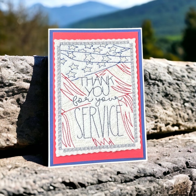 Embroidered Military Thank You Card Patriotic Greeting Card - Etsy