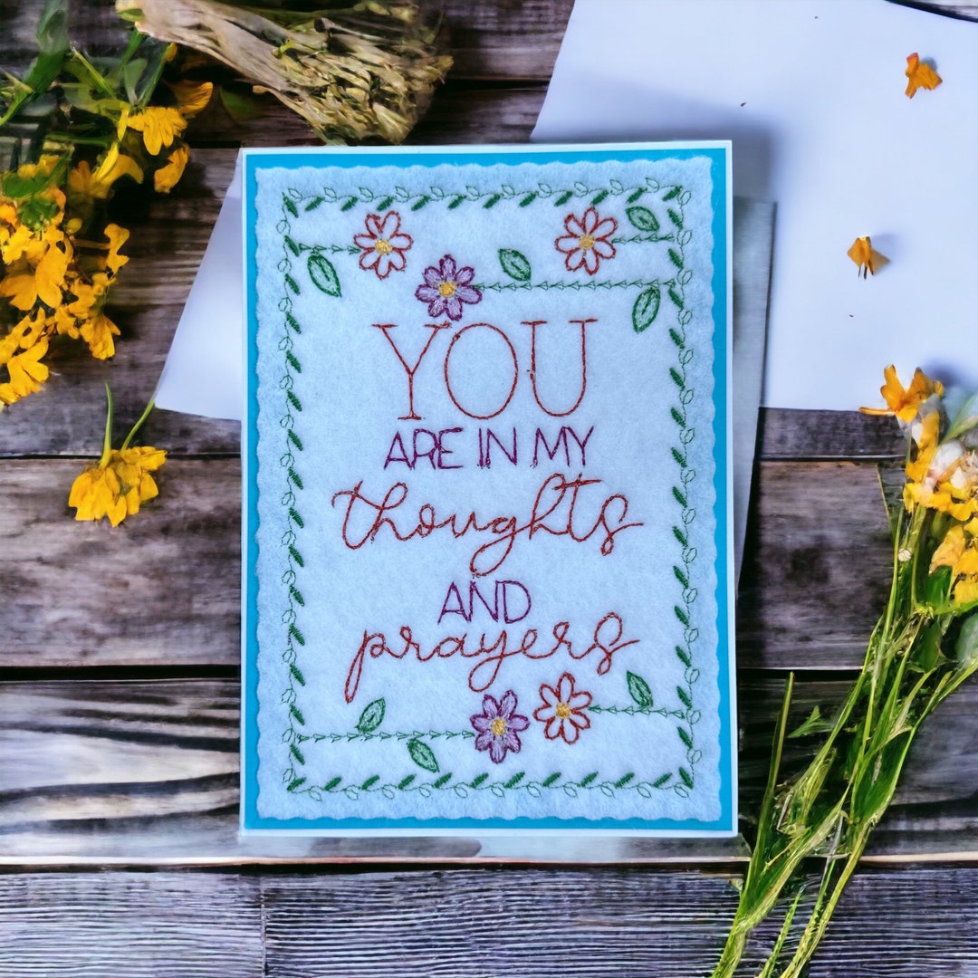 Handcrafted Embroidered Sympathy Card, Condolence Note (5x7) - Etsy