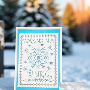 Embroidered Winter Wonderland Card, Handmade Snowflake Greeting Holiday ...