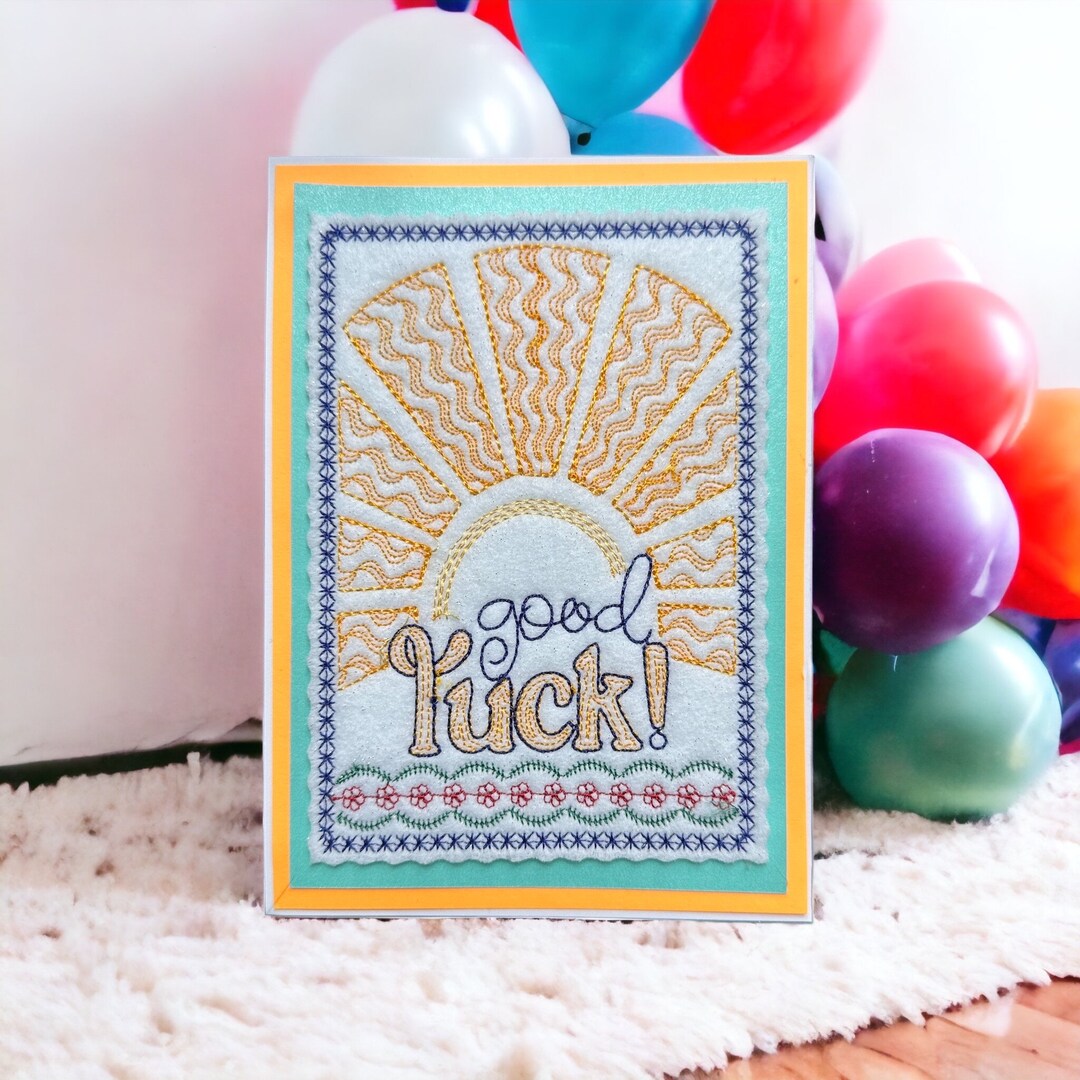Embroidered Good Luck Card, Handmade Greeting Card, New Beginnings - Etsy