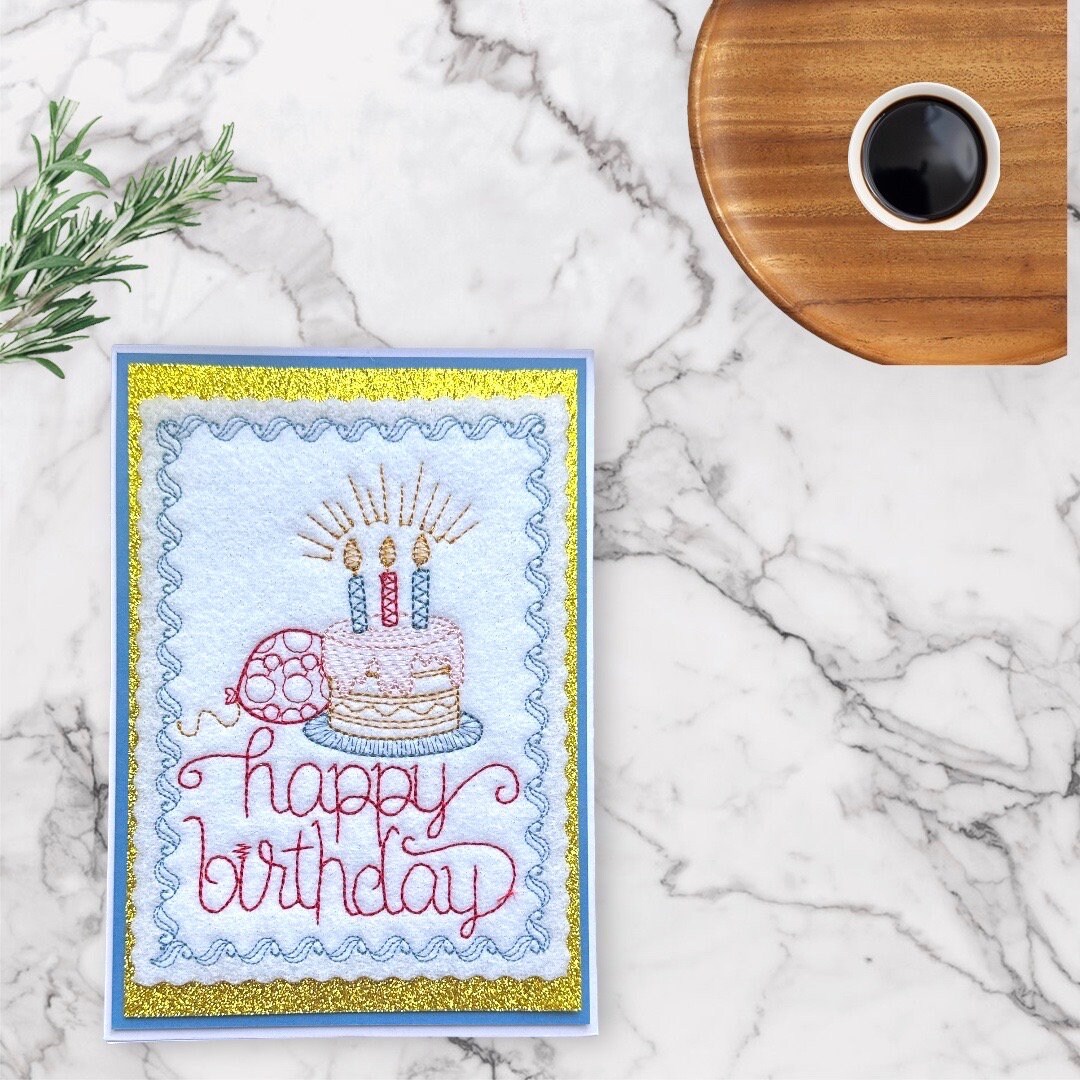 Special Occasion Gift, Happy Birthday, Handmade Embroidered Greeting ...