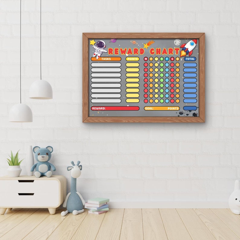 Space Themed Reward Chart for Kids Behavior Chart (digital Download) - Etsy