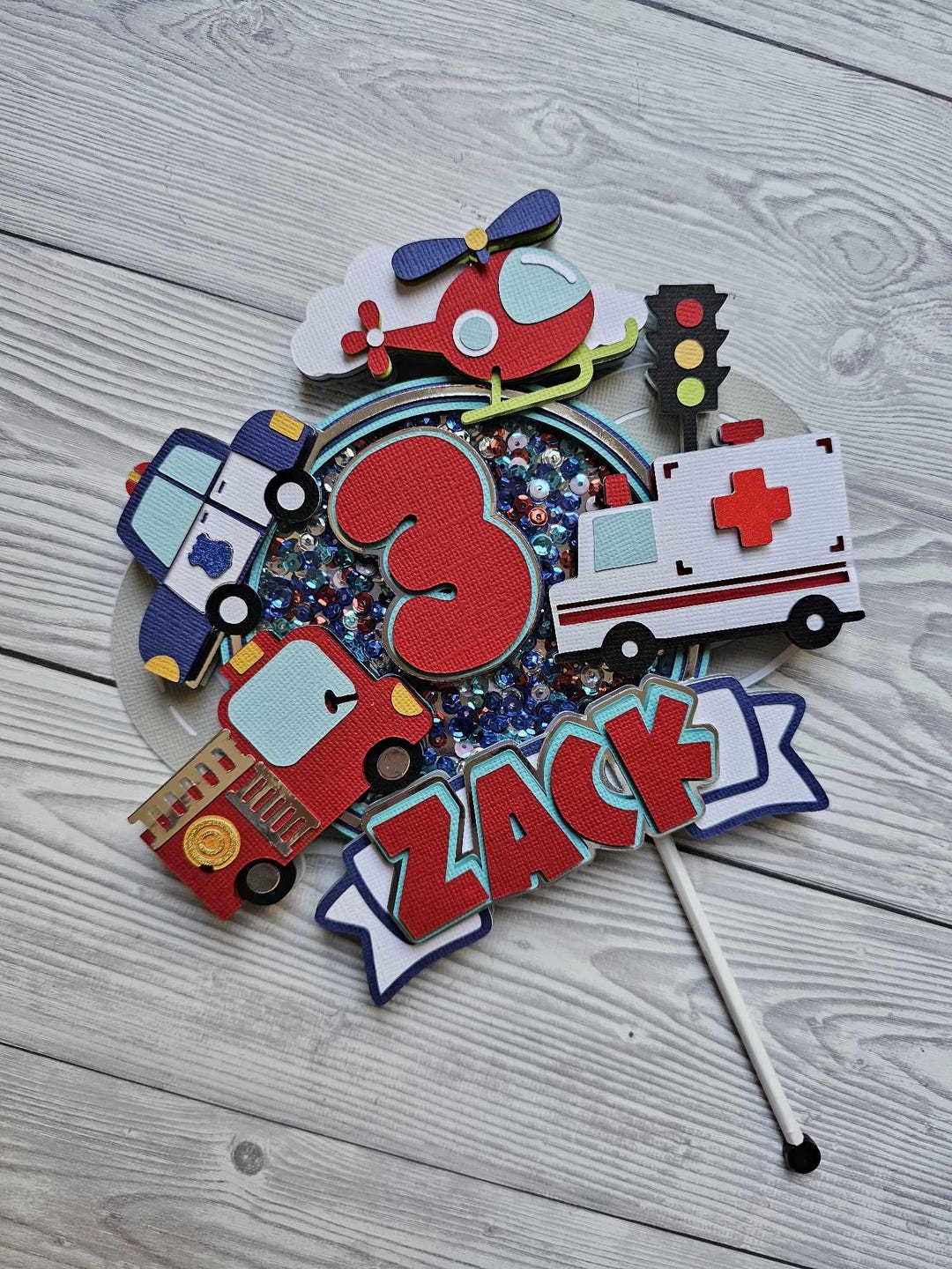 Police Car Cake Topper for Emergency Vehicle Birthday Party Ambulance ...