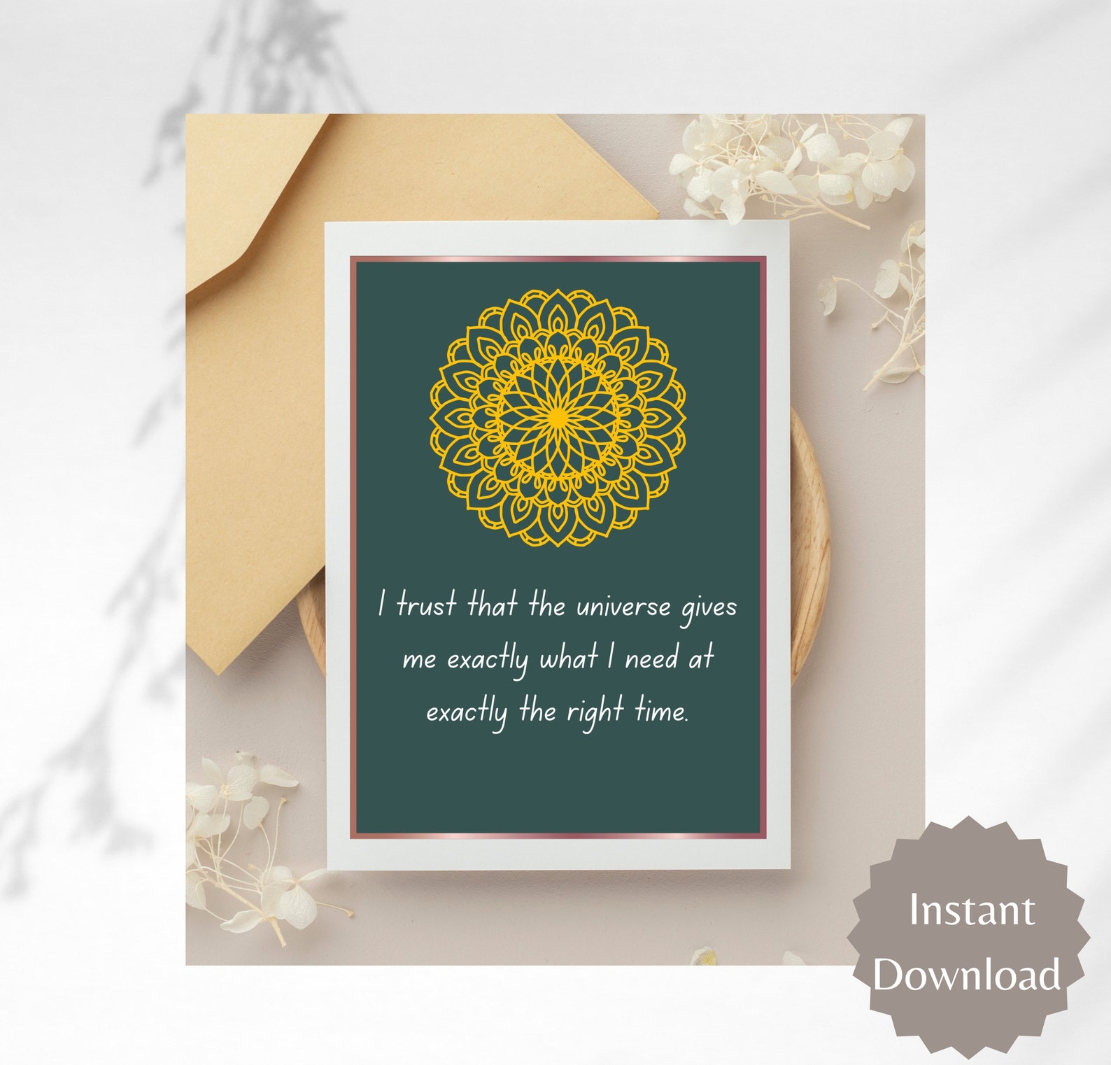 Printable Affirmation Cards, Mandala, Positive Daily Affirmations ...