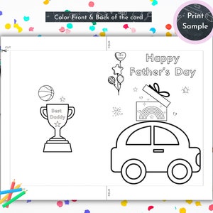 Happy Fathers Day Printable Coloring Card, Printable Father's Day ...