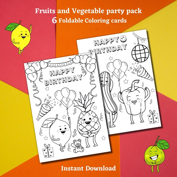 Coloring Fruits - Etsy