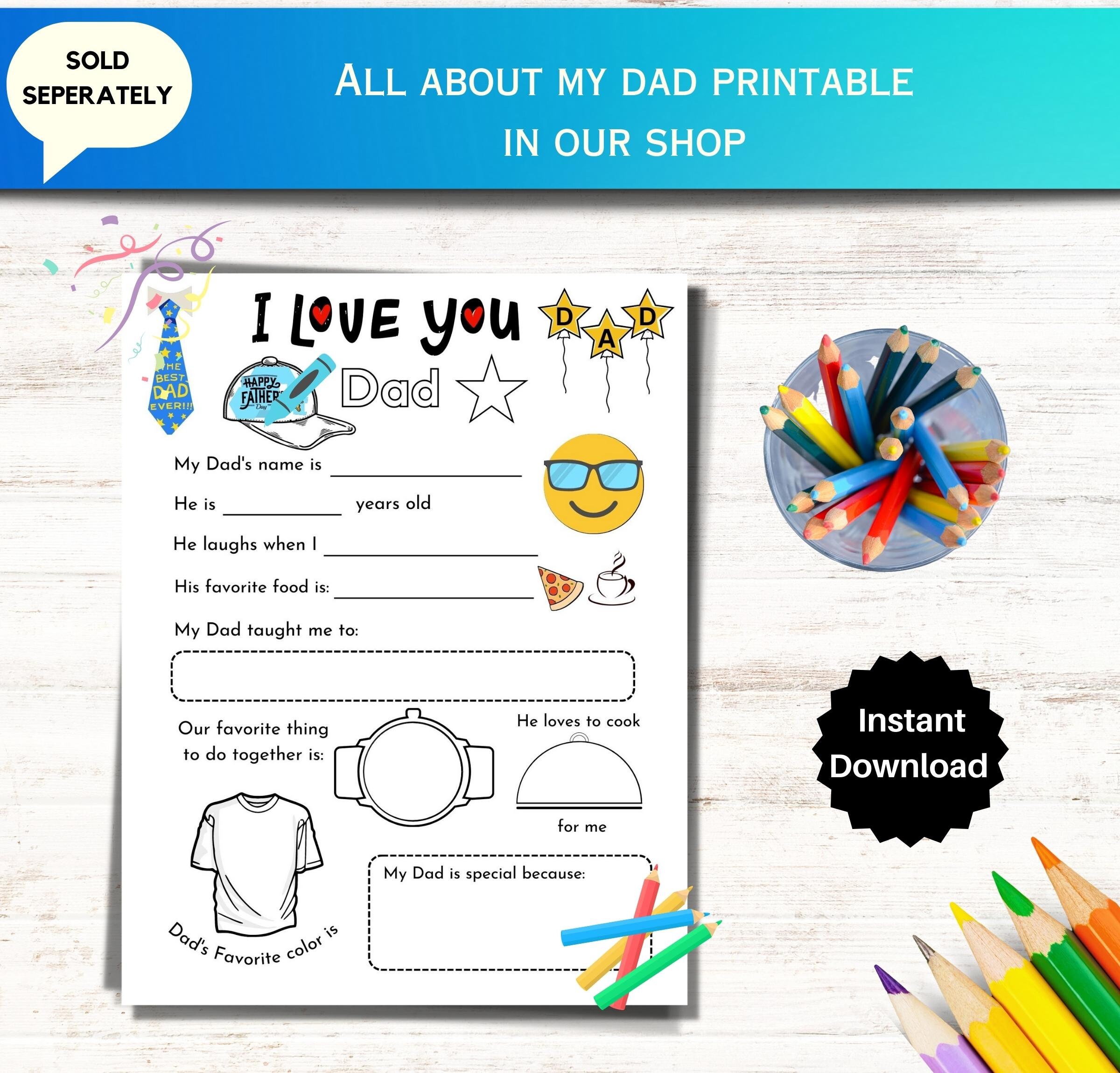 Happy Fathers Day Printable Coloring Card, Printable Father's Day ...
