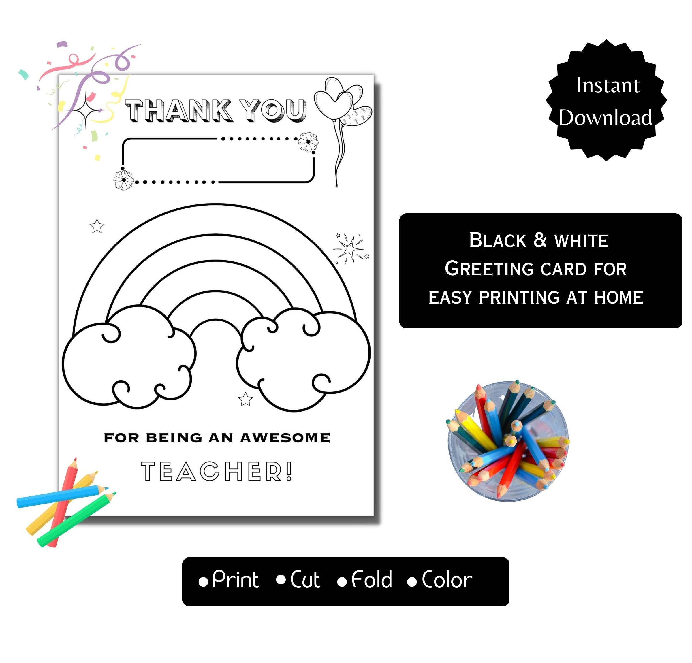 Teacher Appreciation Week Printable, Teacher Thank You Card Printable ...