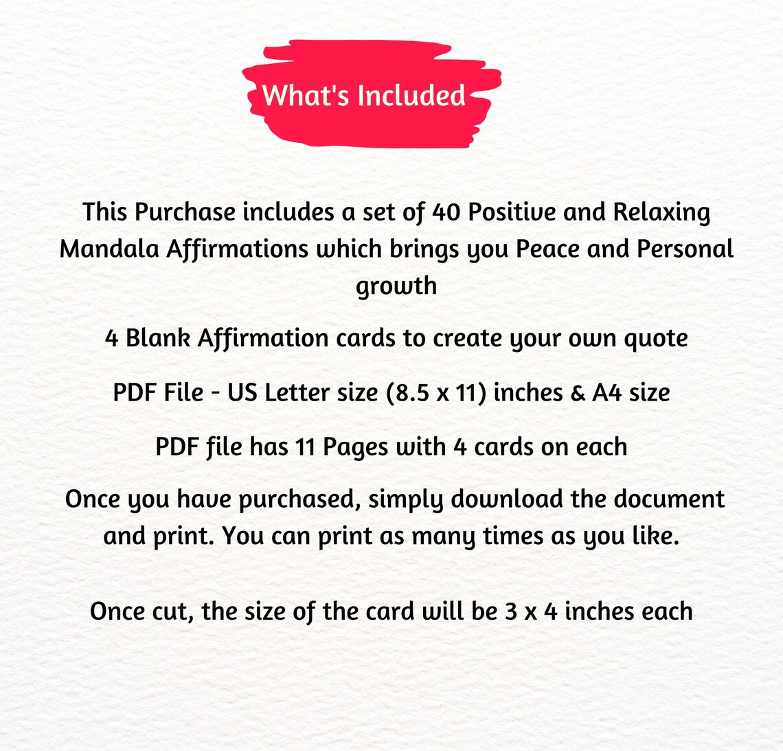 Printable Affirmation Cards, Mandala, Positive Daily Affirmations ...