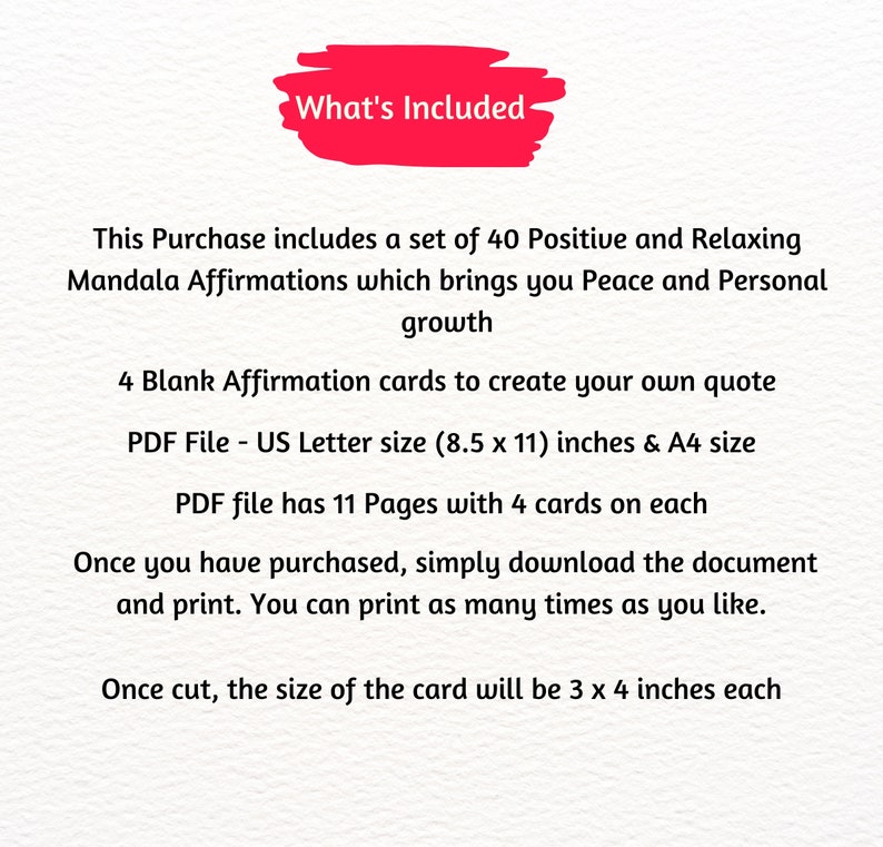 Printable Affirmation Cards, Mandala, Positive Daily Affirmations ...