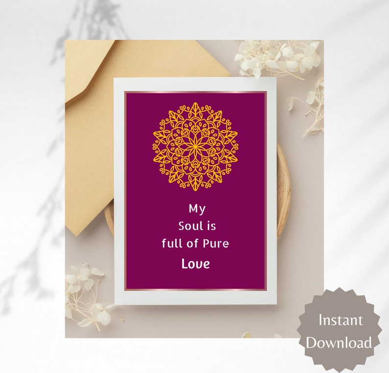Printable Affirmation Cards, Mandala, Positive Daily Affirmations ...