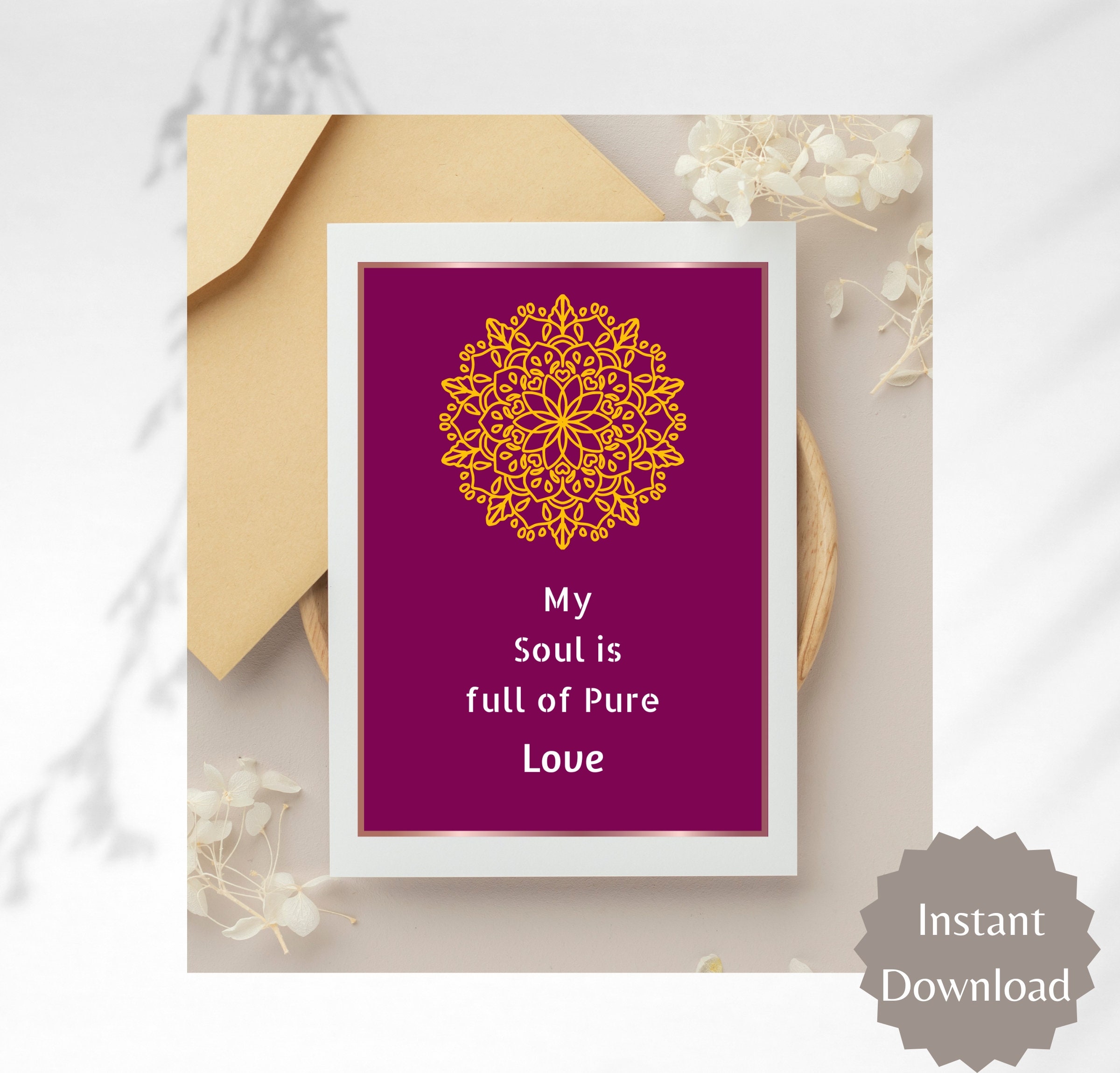 Printable Affirmation Cards Mandala Positive Daily Affirmations