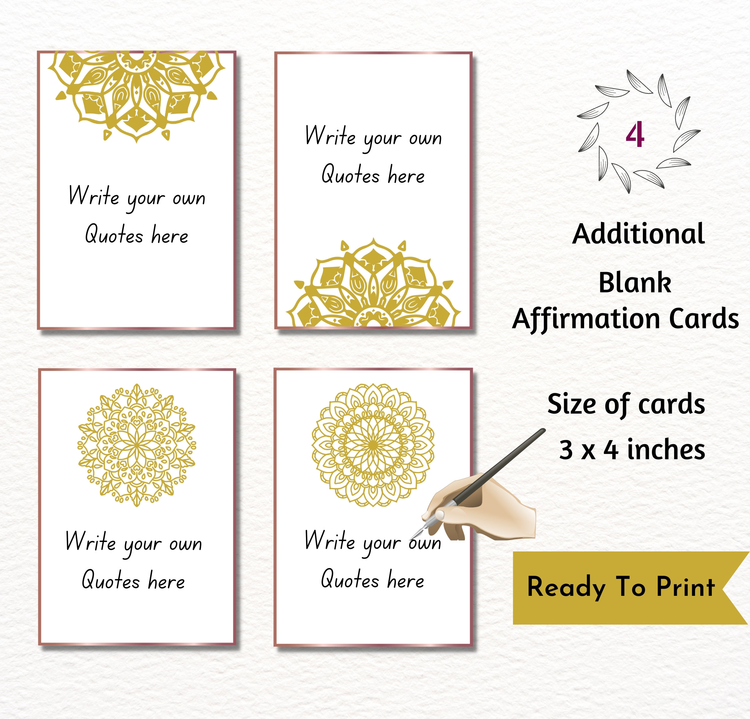 Printable Affirmation Cards, Mandala, Positive Daily Affirmations ...