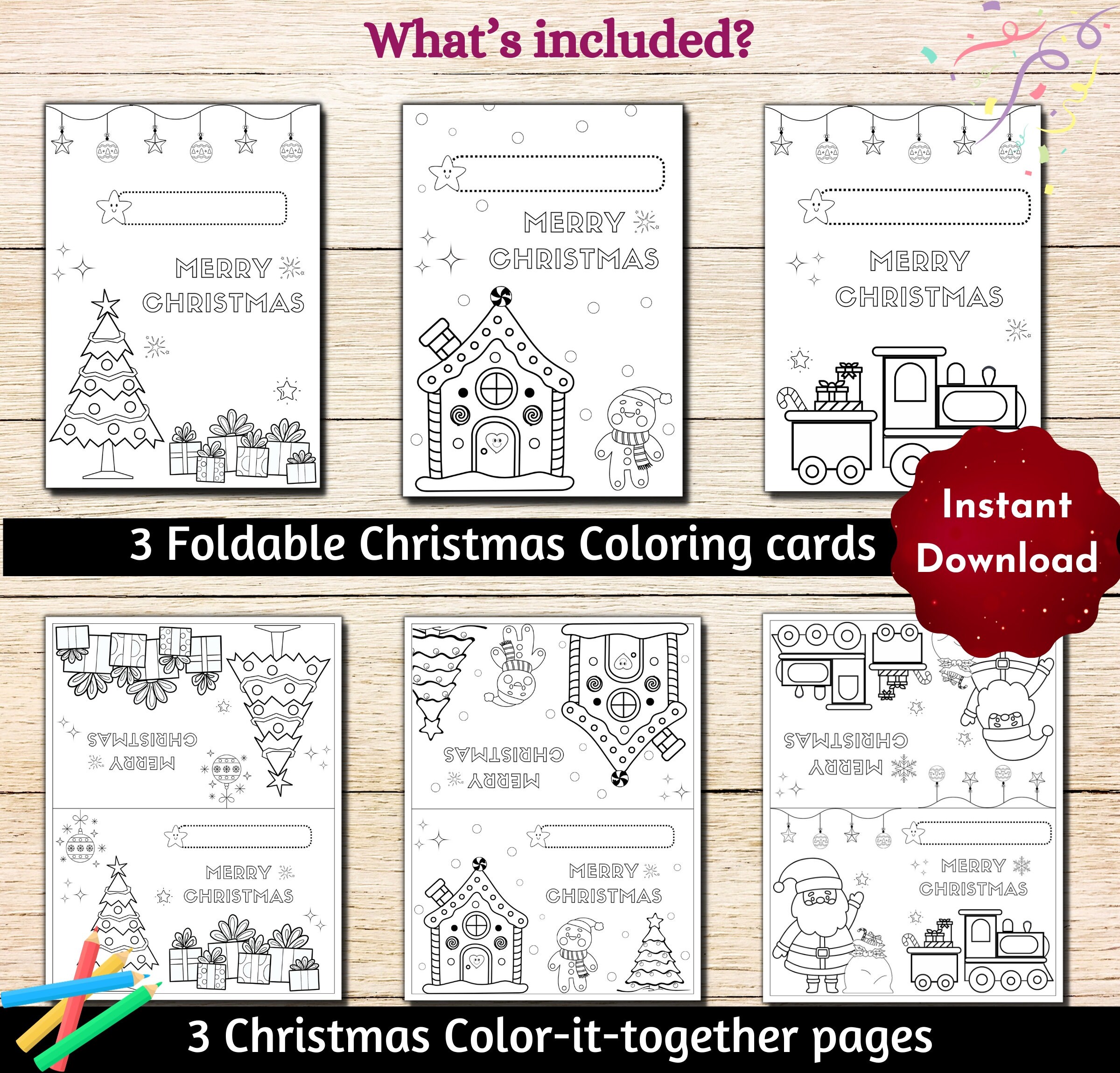 Printable Christmas Coloring Pages Printable Christmas - Etsy