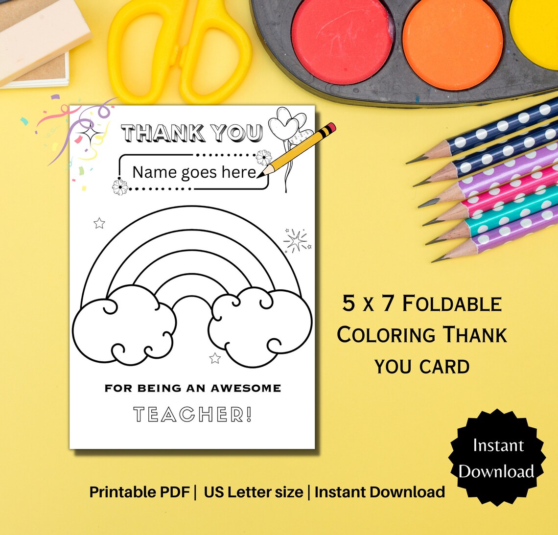 Teacher Appreciation Week Printable, Teacher Thank You Card Printable ...