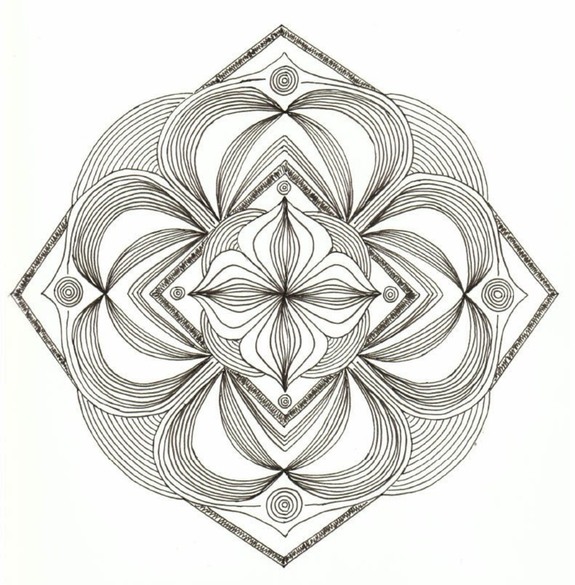 Hand Drawn Mandala Coloring Printables, Geometric Art Coloring ...