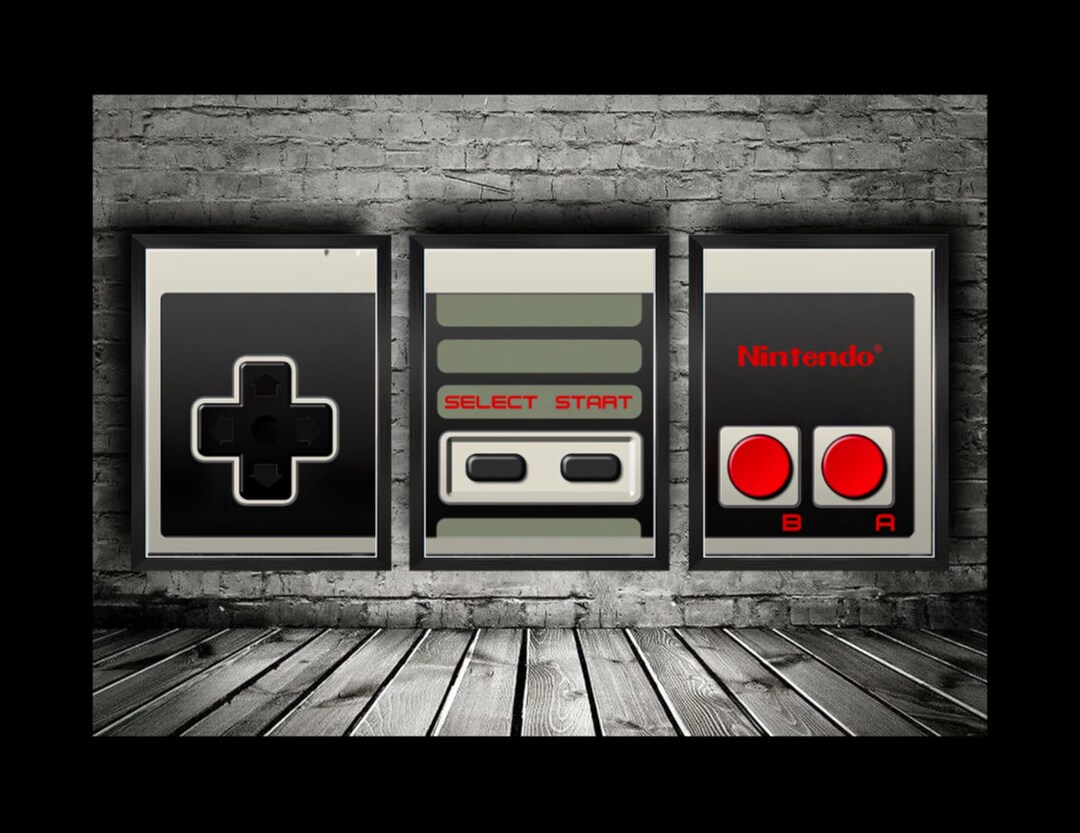 Nintendo NES 3 Pc. Set Controller Posters Nintendo Entertainment System ...